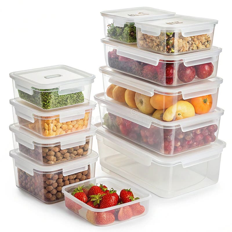 Plastic Stackable Storage Containers PNG Stock Illustration ...