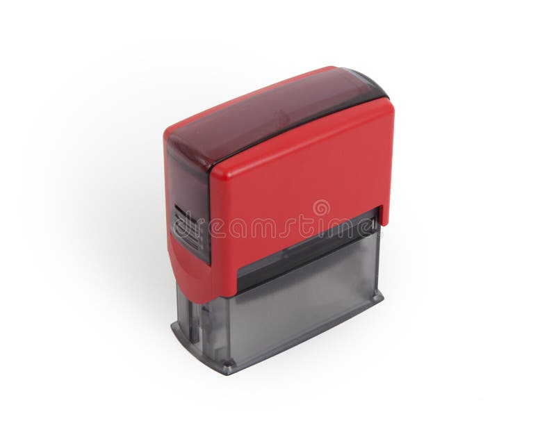 Plastic Stamp in Hand, Isolated Stock Image - Image of office ...