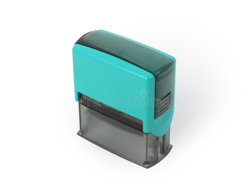 Plastic Stamp in Hand, Isolated Stock Photo - Image of impression ...
