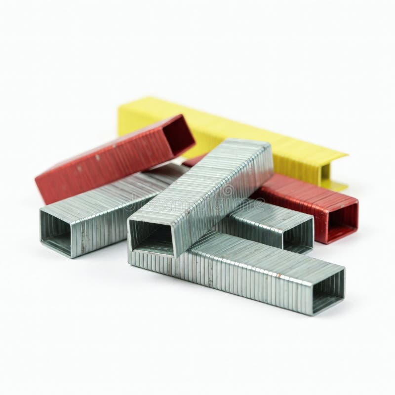 Plastic Staples Isolated on White Background. Front View Stock ...