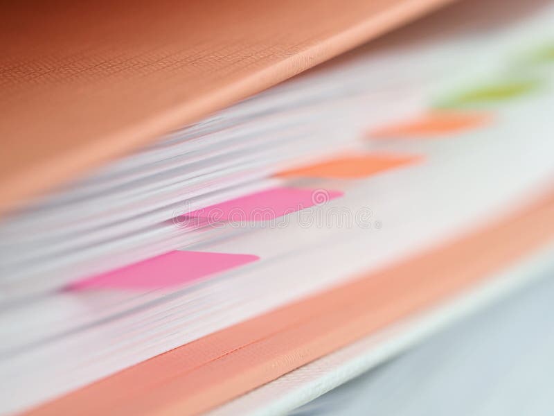Plastic Stickers are Pasted Folder with Documents Stock Image - Image ...