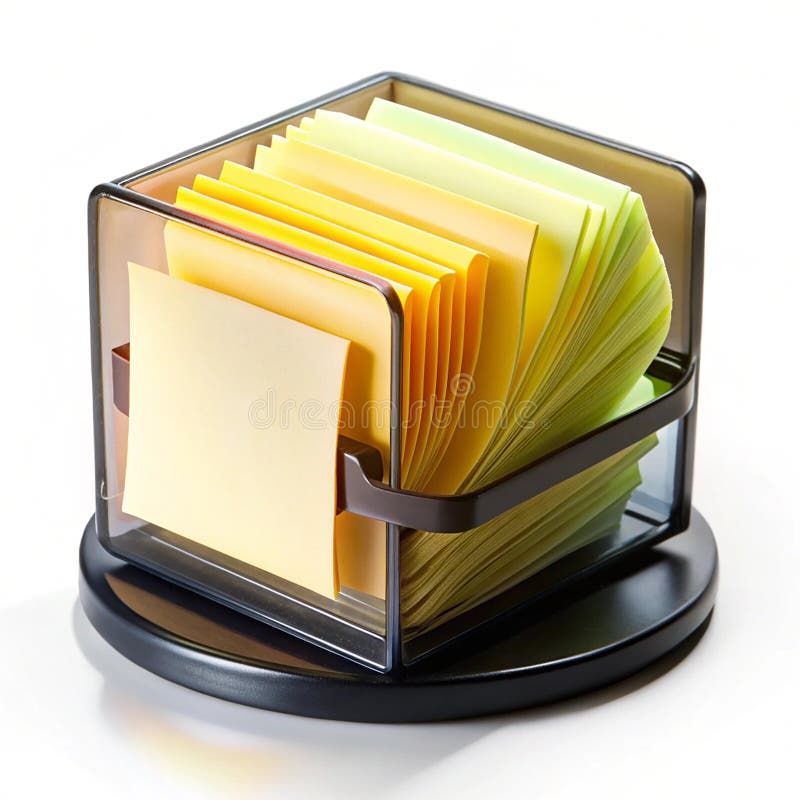 Plastic Sticky Note Holder with Rotating Design Stock Illustration ...