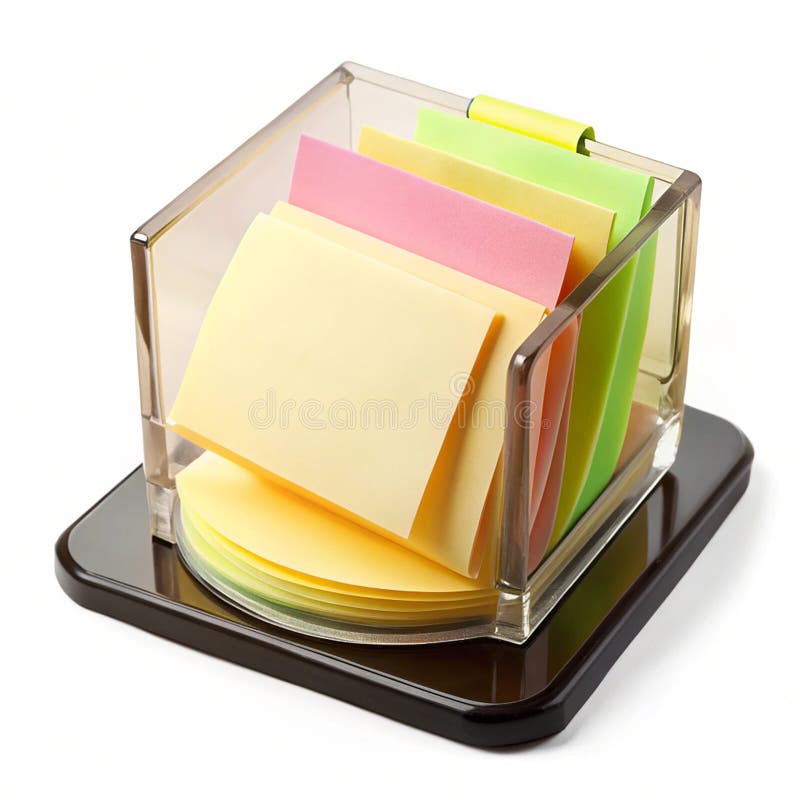 Plastic Sticky Note Holder with Rotating Design Stock Illustration ...