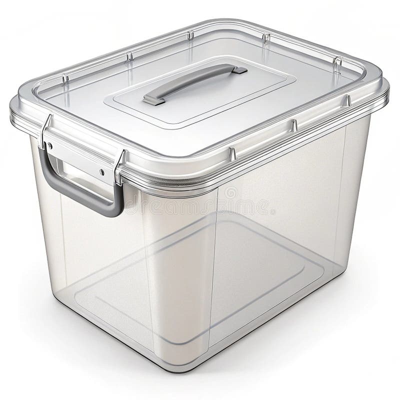 Plastic Storage Bin with Lid PNG Stock Illustration - Illustration of ...