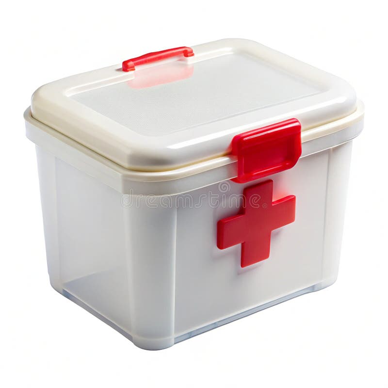 Plastic Storage Box for Bandages with a Secure Lid Stock Illustration ...