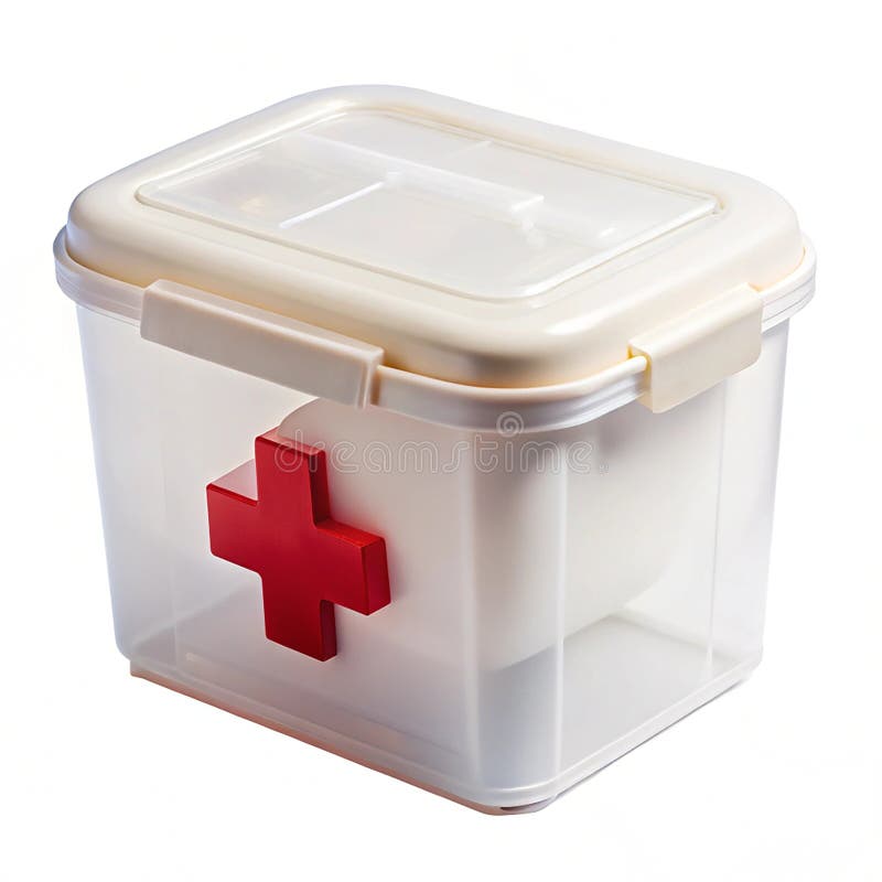 Plastic Storage Box for Bandages with a Secure Lid Stock Illustration ...