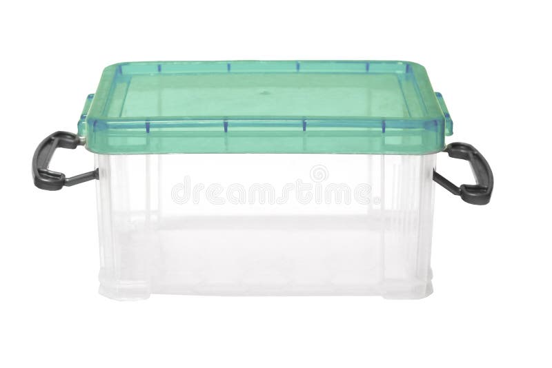 Plastic Storage Box Plastic Container Isolated on White. Stock Image ...