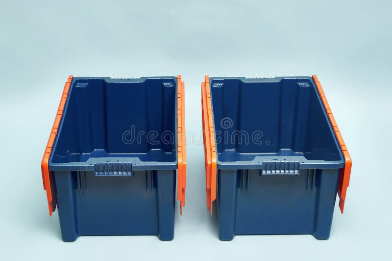 Plastic Storage Boxes. Boxes for the Delivery of Products. Orderly ...