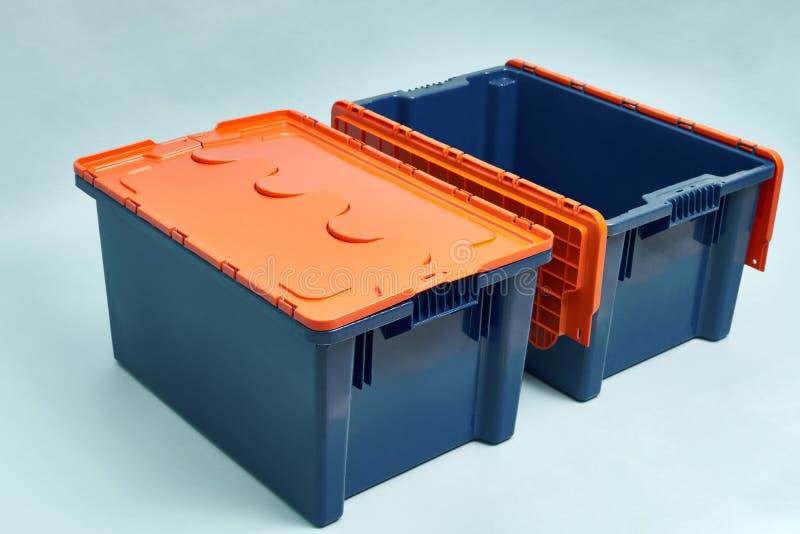Plastic Storage Boxes. Boxes for the Delivery of Products. Orderly ...