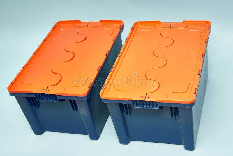 Plastic Storage Boxes. Boxes for the Delivery of Products. Orderly ...