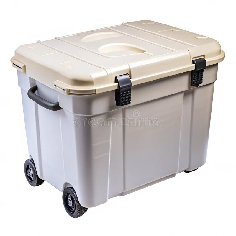 Plastic Storage Chest with Wheels for Easy Mobility Stock Illustration ...