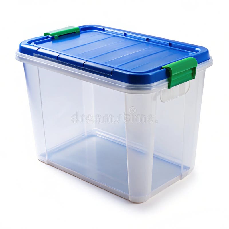 Plastic Storage Container Isolated on White Background Stock ...