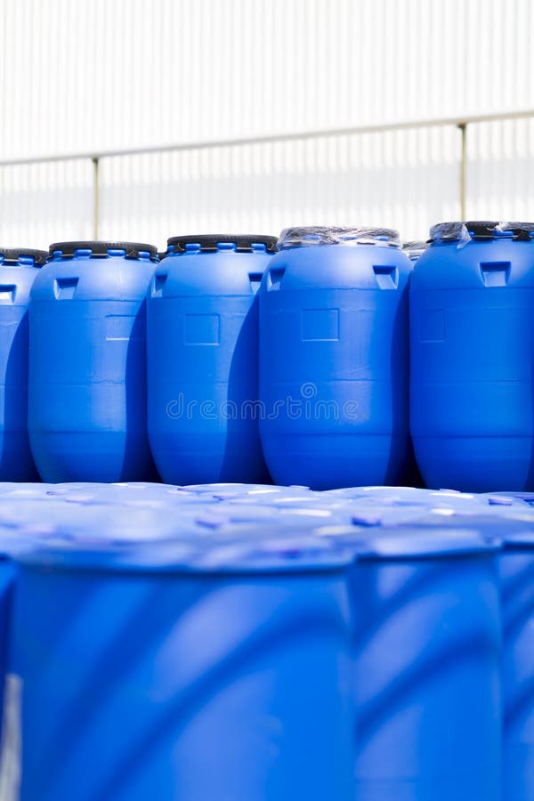 Plastic Storage Drums stock photo. Image of industry - 70958026
