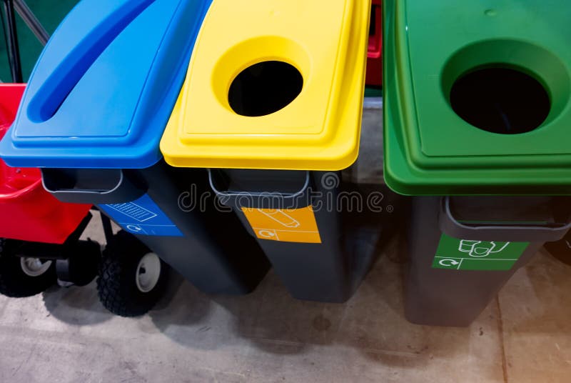 Plastic Street Containers for Collecting and Sorting Garbage Stock ...