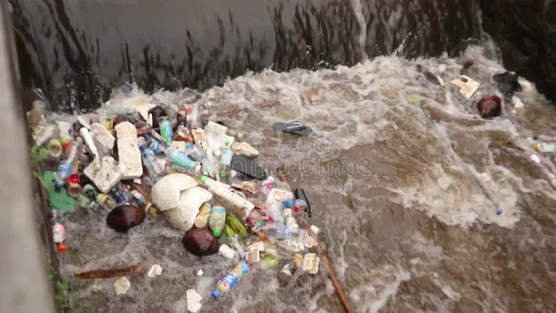 Plastic and Styrofoam Waste Pollute River Stock Footage - Video of ...