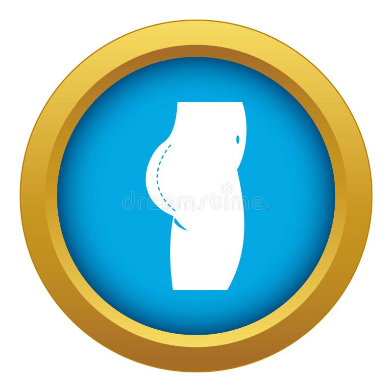 Plastic Surgery of Buttocks Icon Blue Vector Isolated Stock Vector ...
