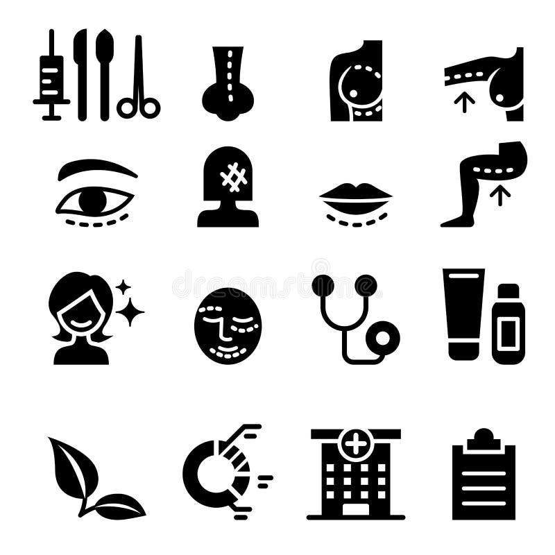 Surgery Icons Black Stock Vector Illustration Of