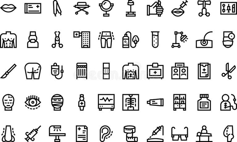 Plastic Surgery Icons High-Quality Vector Icons Collection with ...