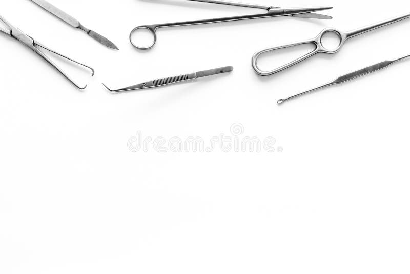 Plastic Surgery. Instruments for Beauty Operations on White Background ...