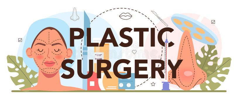 Plastic Surgery Typographic Header. Idea of Modern Face Aesthetic Stock ...