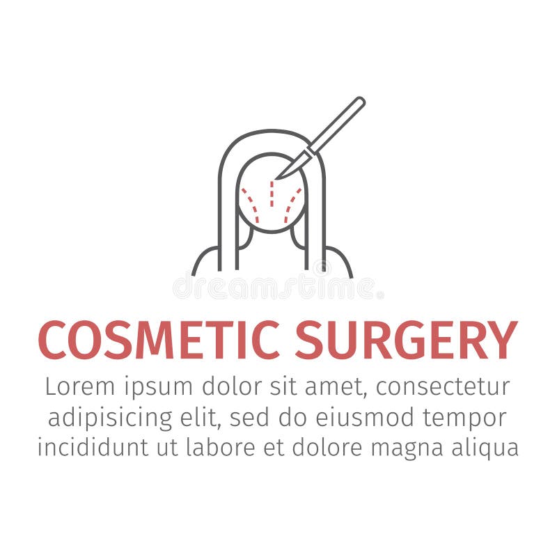 Plastic Surgery Woman Face Vector Illustration Stock Vector