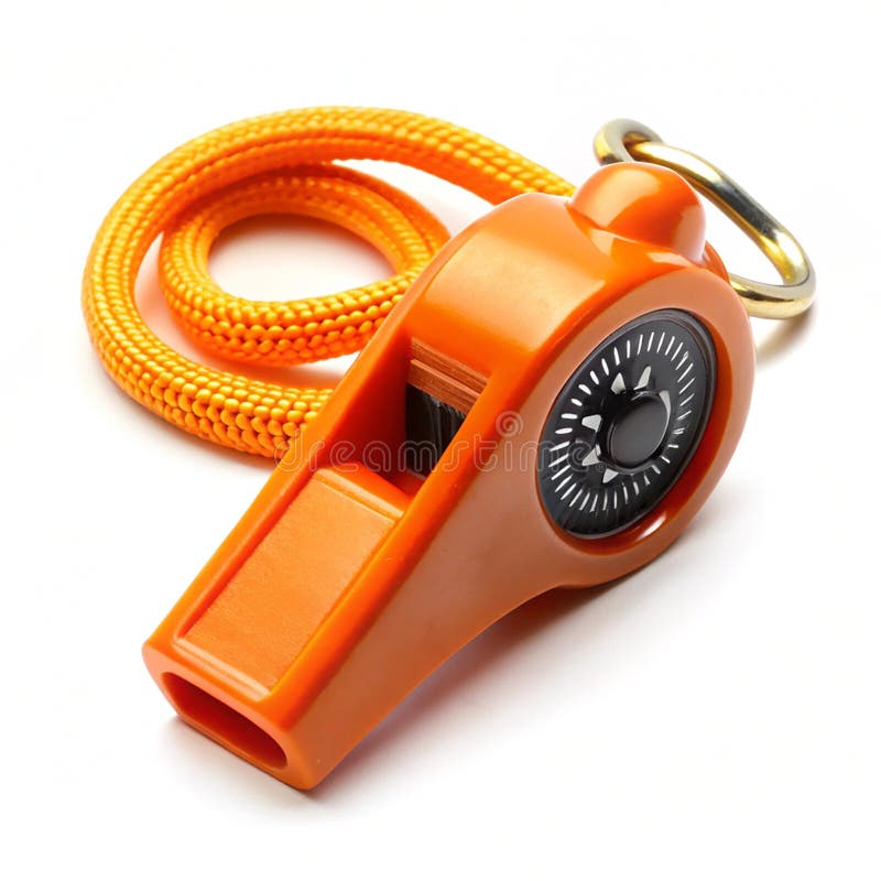 Plastic Survival Whistle with Built-in Compass Stock Illustration ...