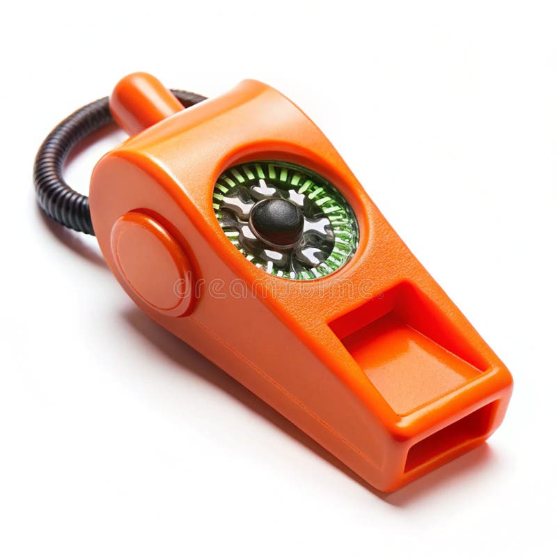 Plastic Survival Whistle with Built-in Compass Stock Illustration ...