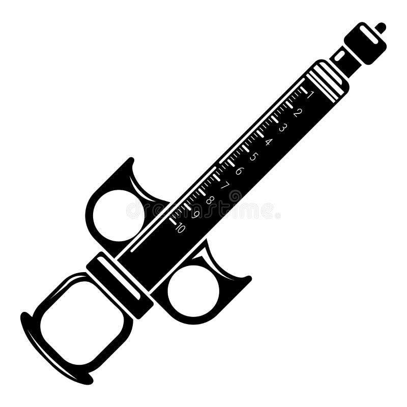 Plastic Syringe Icon, Simple Style Stock Vector - Illustration of ...