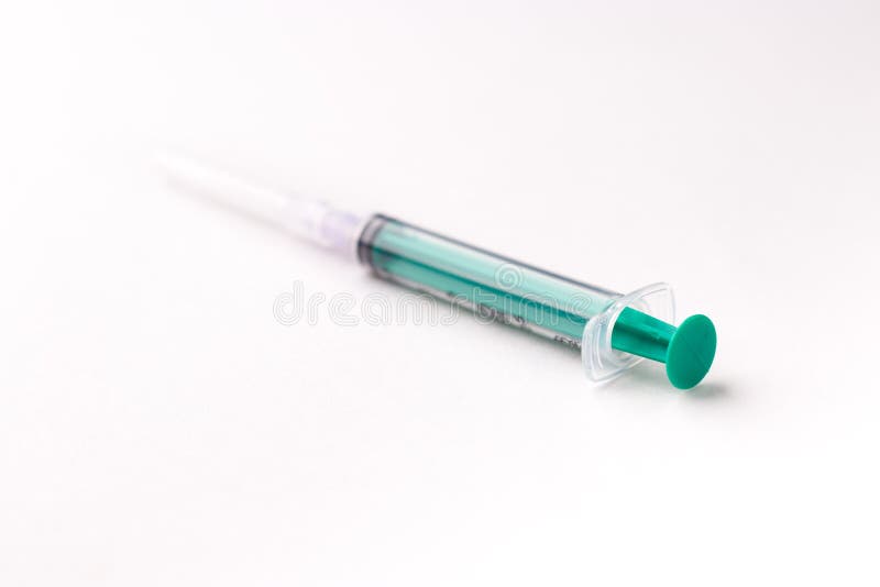 Plastic Syringe Isolated Stock Image on Texture Background. Stock Photo ...