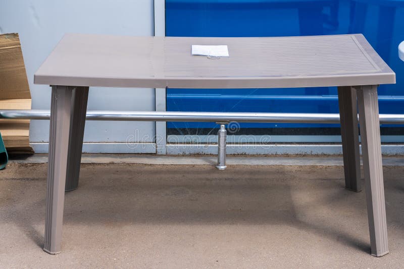 Plastic Table for Personal Plot. Weatherproof Furniture Stock Image ...