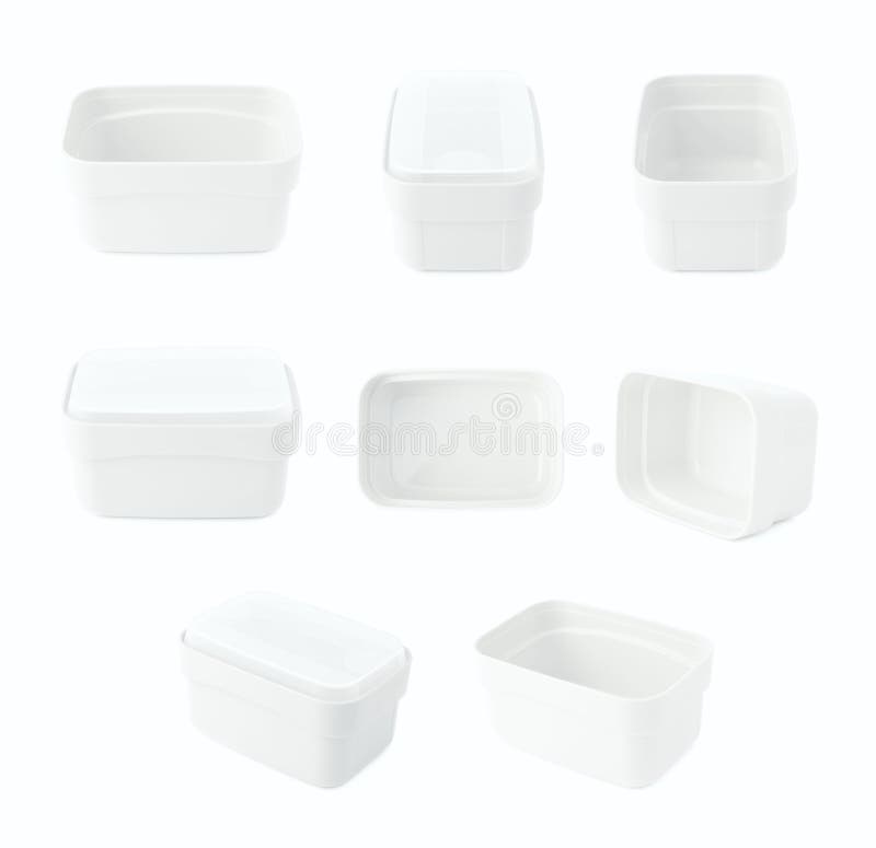 Plastic Tableware Food Container Isolated Stock Photo - Image of ...