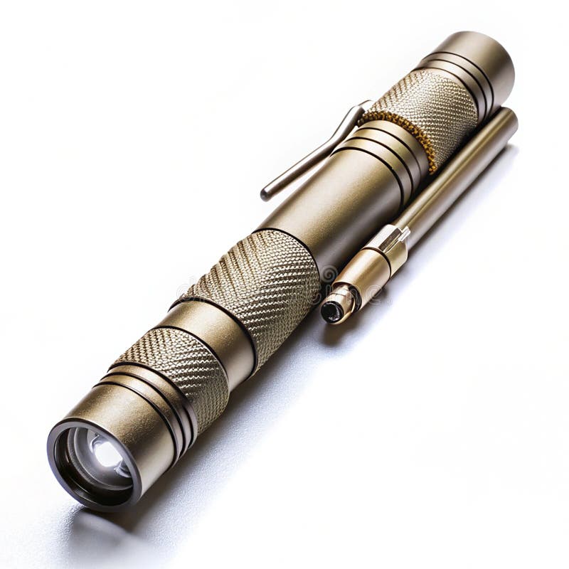 Plastic Tactical Pen with Built-in Flashlight Stock Illustration ...