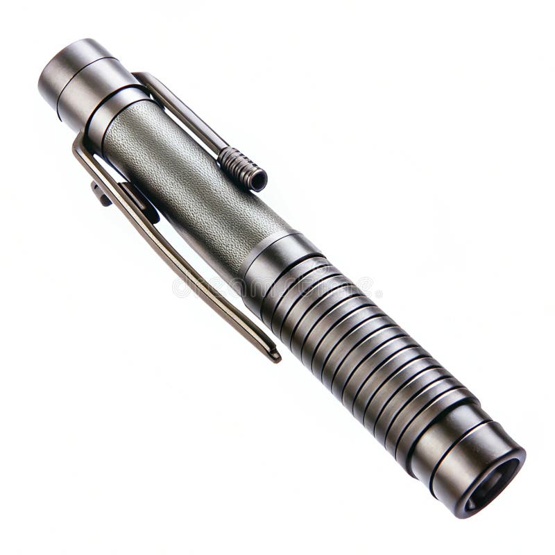 Plastic Tactical Pen with Built-in Flashlight Stock Illustration ...
