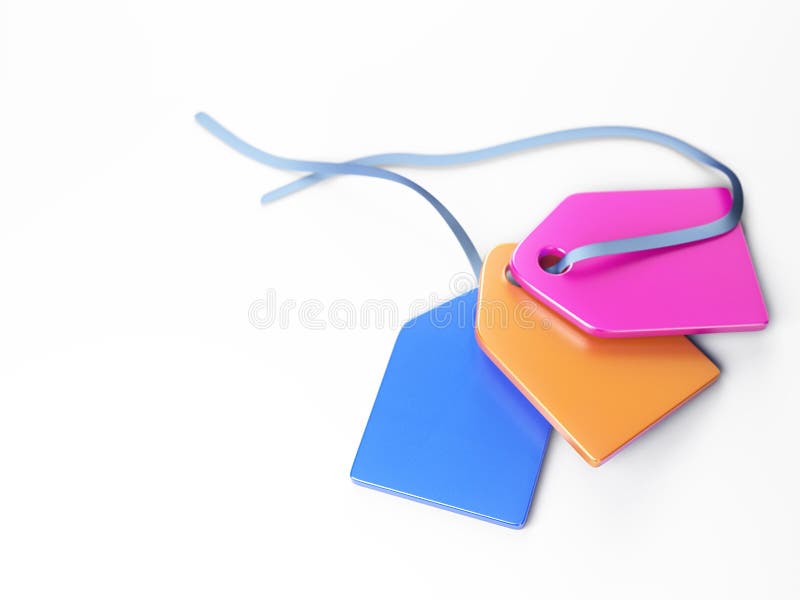 Plastic tags 3d model stock illustration. Illustration of label - 13059451