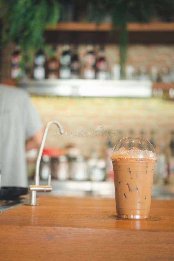 Plastic Take Away Cup of Iced Mocha Coffee Stock Photo - Image of irish ...