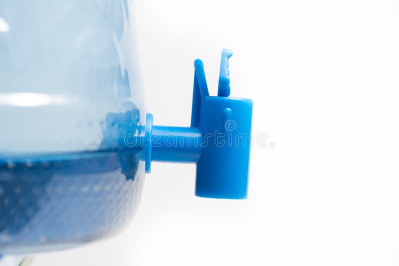 Blue Plastic Bottle Pouring Water in Glass Stock Photo - Image of blue ...