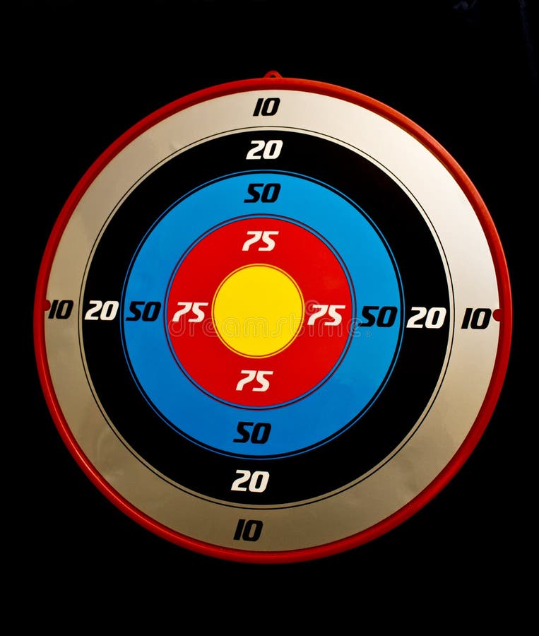 Plastic Target Board on Black Background Stock Image - Image of ...