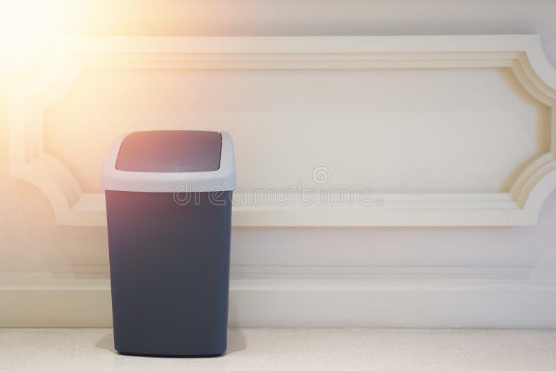 Plastic Tash Bin on Old Style Wall Stock Image - Image of full, ecology ...