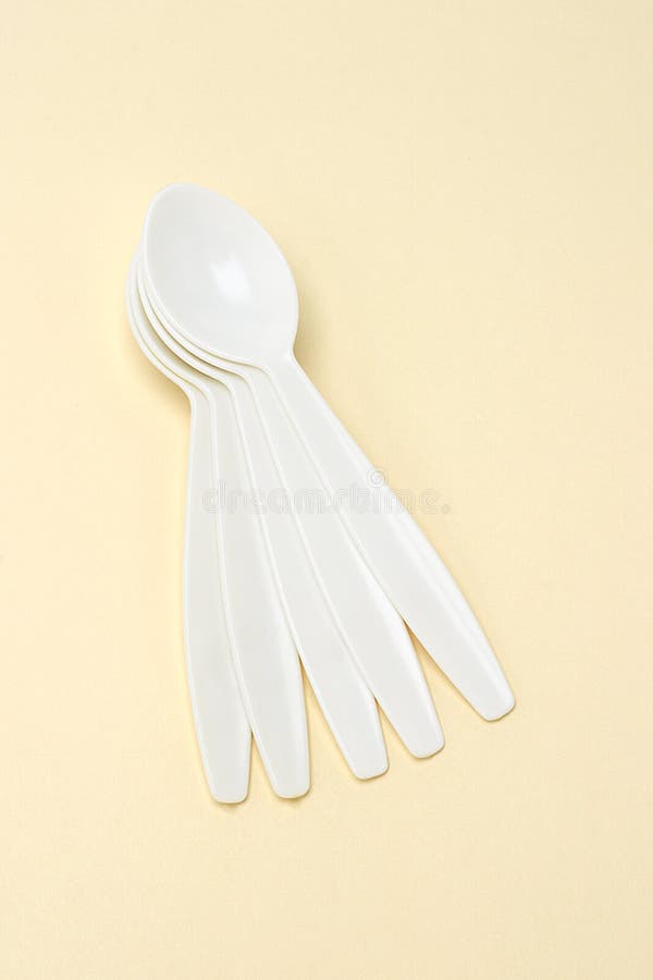 Plastic tea spoons stock image. Image of white, five - 12949035