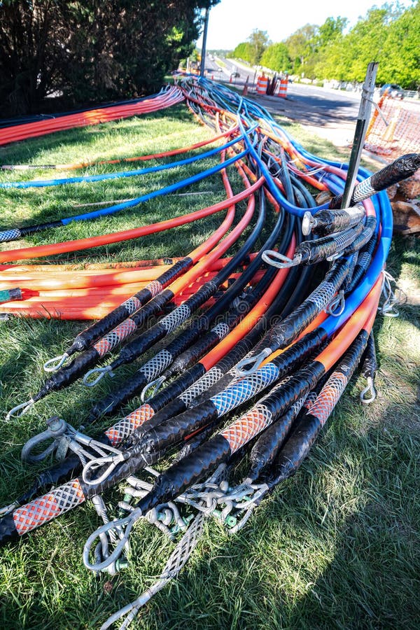 Plastic Telecommunication Cables for Fiber Optic Cabling Stock Photo ...