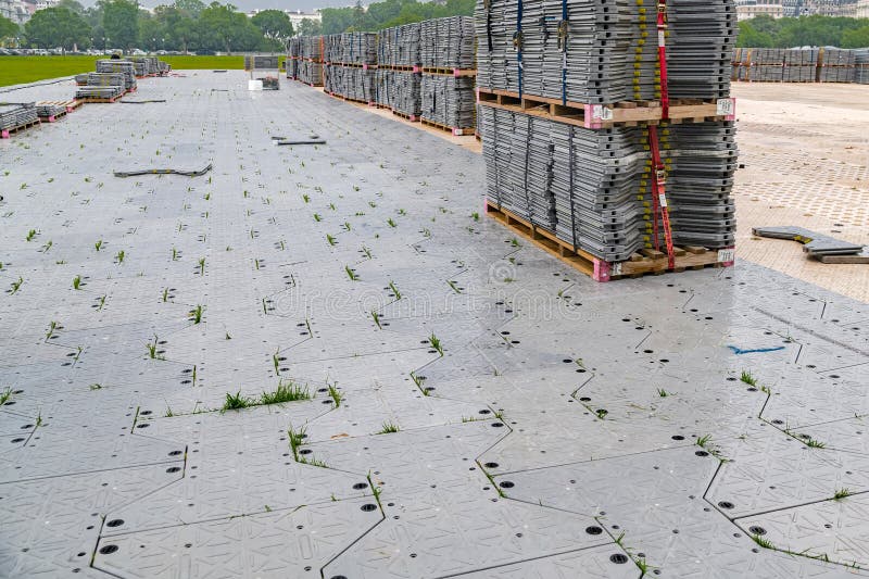 Plastic Temporary Covering To Protect the Lawn during Events Editorial ...