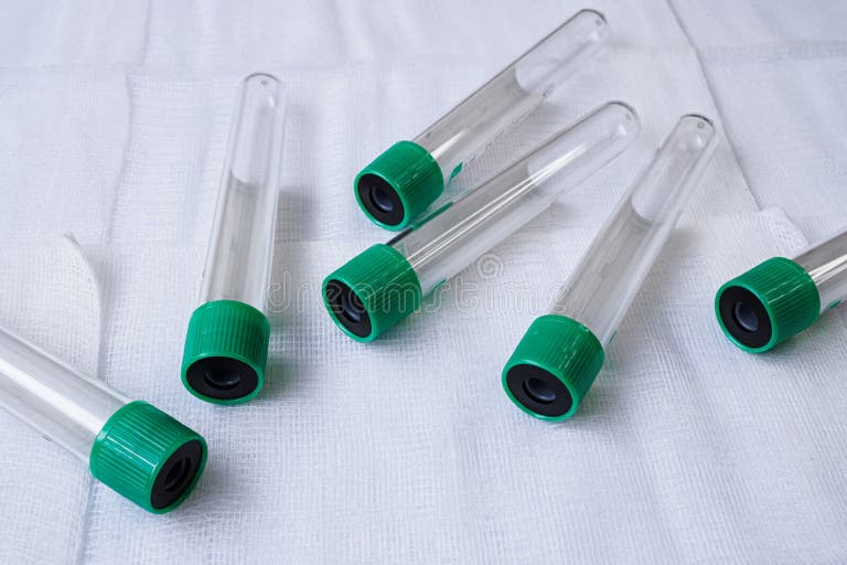 Plastic Test Tubes with Caps for the Collection of Samples. Blood ...