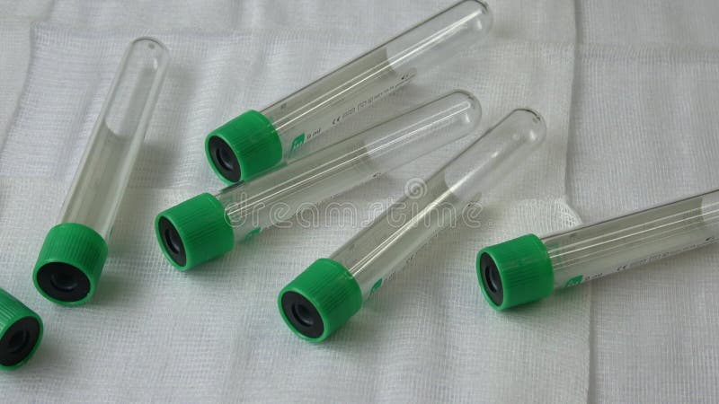 Plastic Test Tubes with Caps for the Collection of Samples. Medical ...