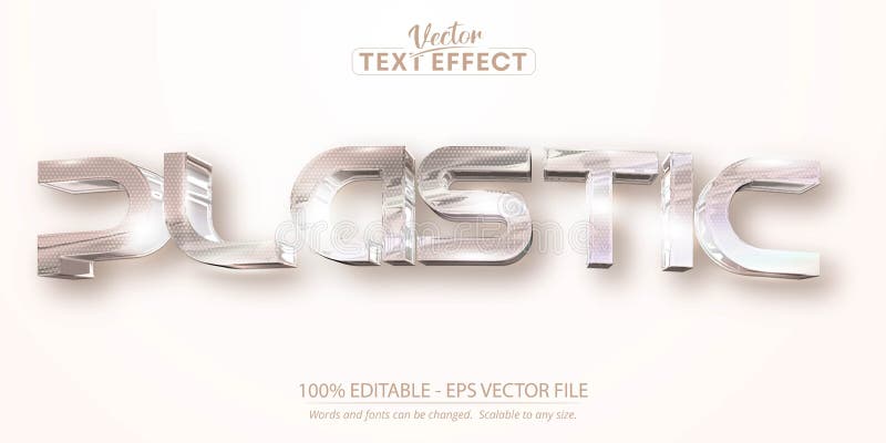 Plastic Text, Holographic Iridescent Color Wrinkled Foil Style Editable Text Effect Stock Vector ...