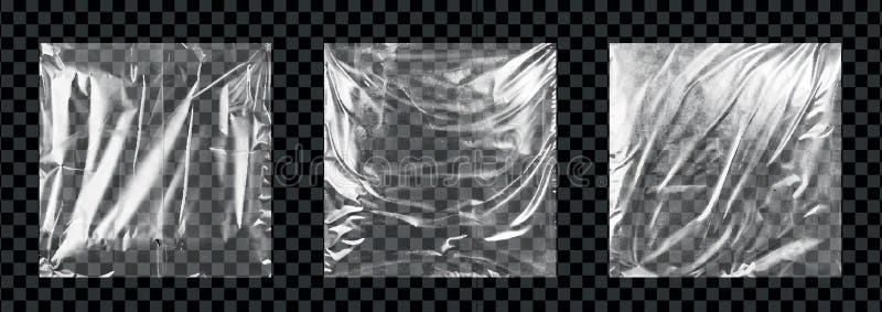 Realistic Transparent Plasti? Textures. Plastic Sleeve or Wrap with ...