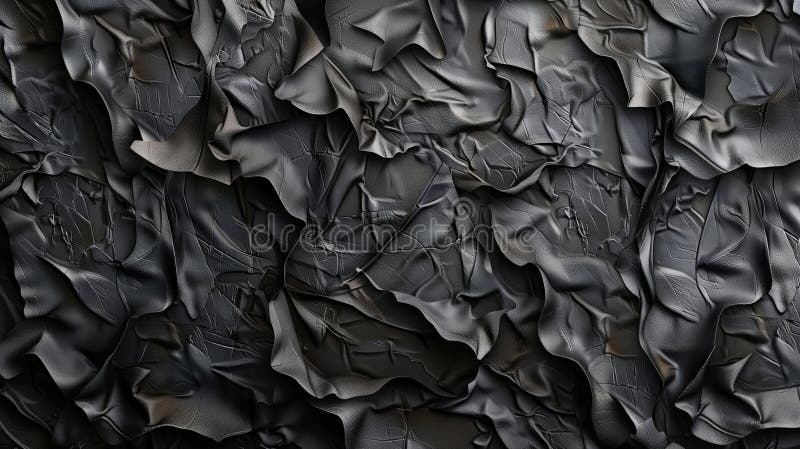 Plastic Texture. Black Melted Plastic Thin Leaves Superimposed on Each ...