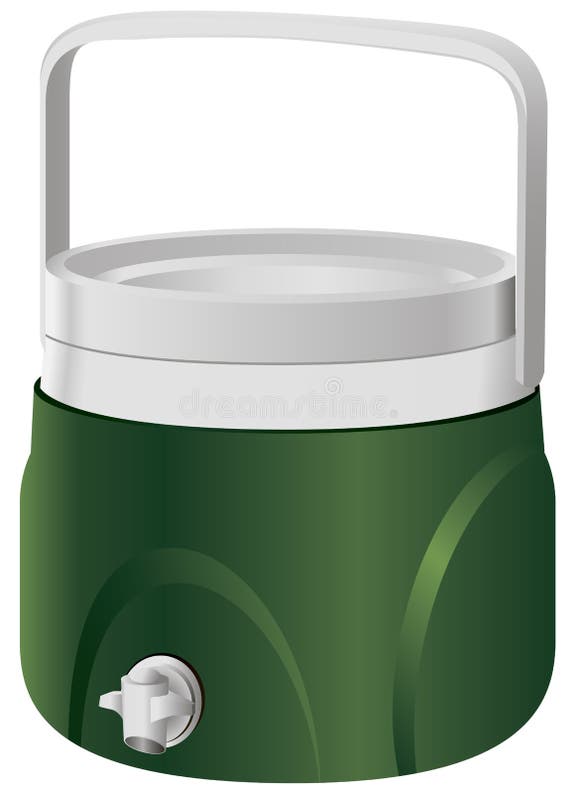Plastic thermos with a tap stock vector. Illustration of green - 44268681