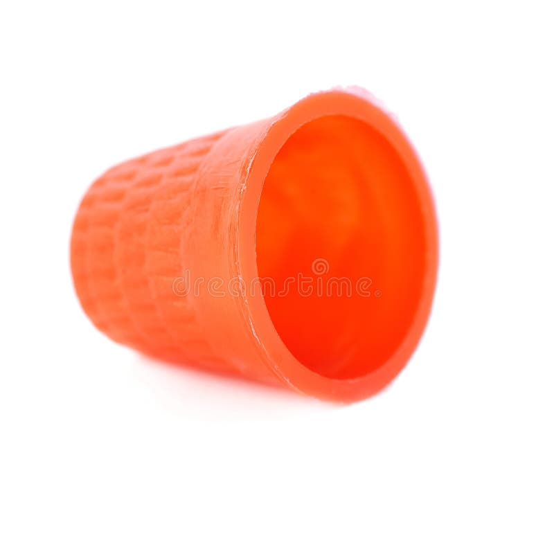 Set of Plastic Thimble Isolated Over the White Background Stock Photo ...