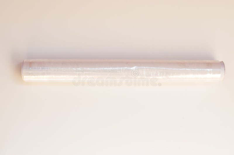 Plastic Thin and Clear Wrap on White Background Stock Photo - Image of ...