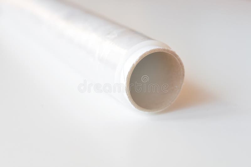 Plastic Thin and Clear Wrap on White Background Stock Photo - Image of ...